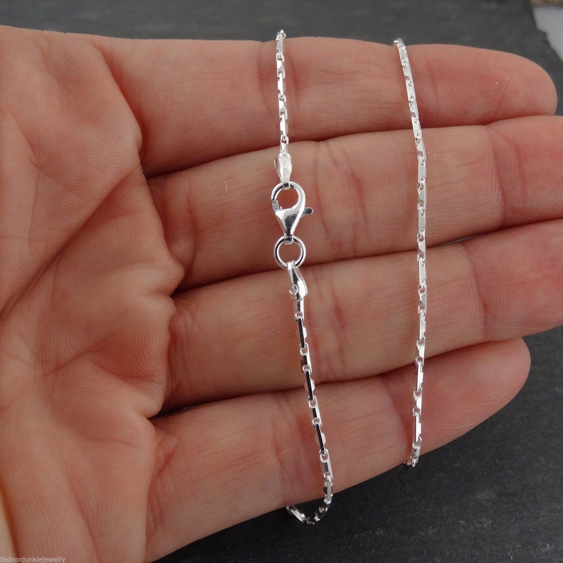 1.34mm Heshe Chain Necklace 925 Sterling Silver - Etsy