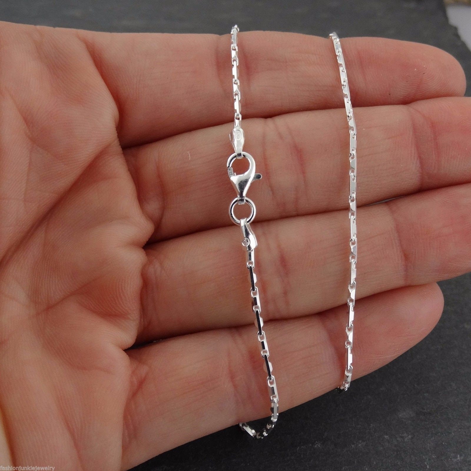 1.34mm Heshe Chain Necklace 925 Sterling Silver - Etsy