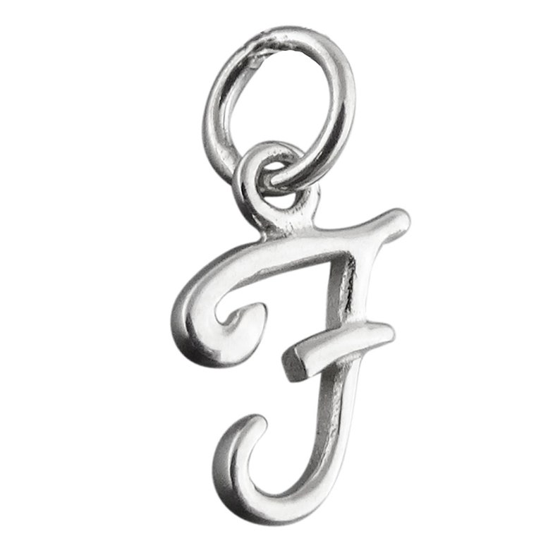 Sterling Silver Initial Letter F Charm - 925 Silver - Cute Dainty ...