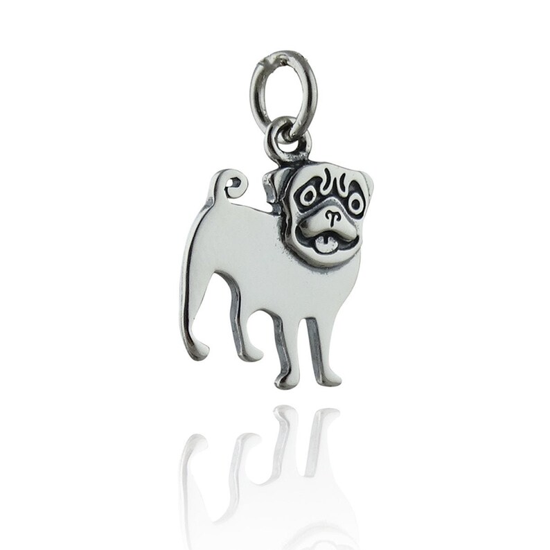 Pug Charm 925 Sterling Silver Dog Puppy Pendant Detailed - Etsy