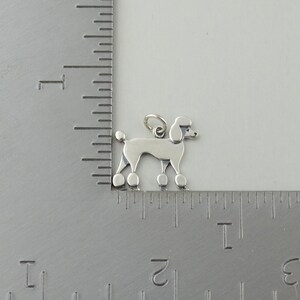 Poodle Charm 925 Sterling Silver Dog Puppy Pendant Detailed 17mm X 16mm ...
