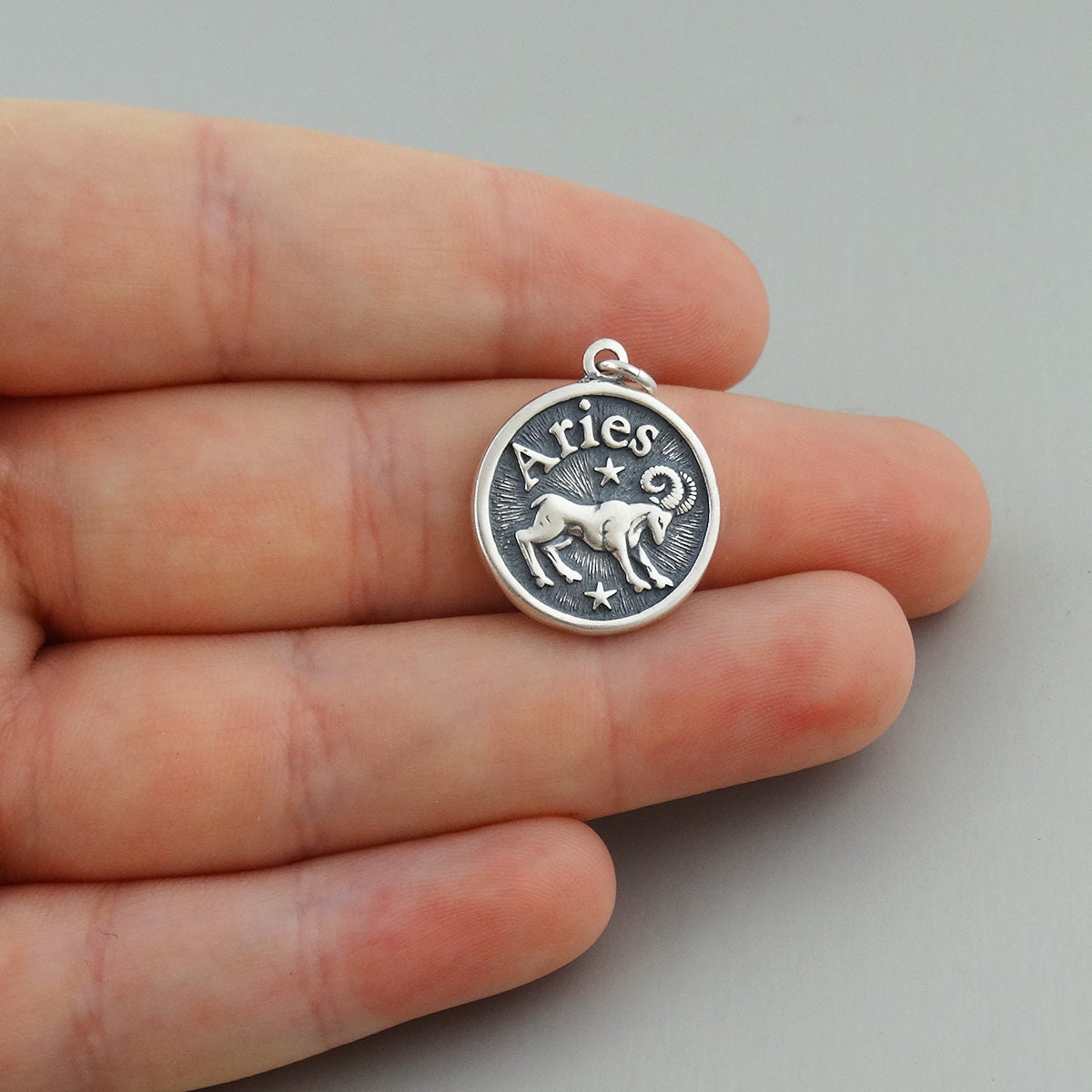 Sterling Silver Aries Charm 925 Sterling Silver DOUBLE - Etsy