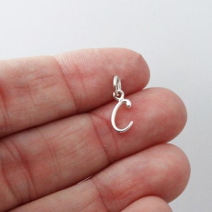 Sterling Silver Initial Letter C Charm - 925 Silver - Cute Dainty ...