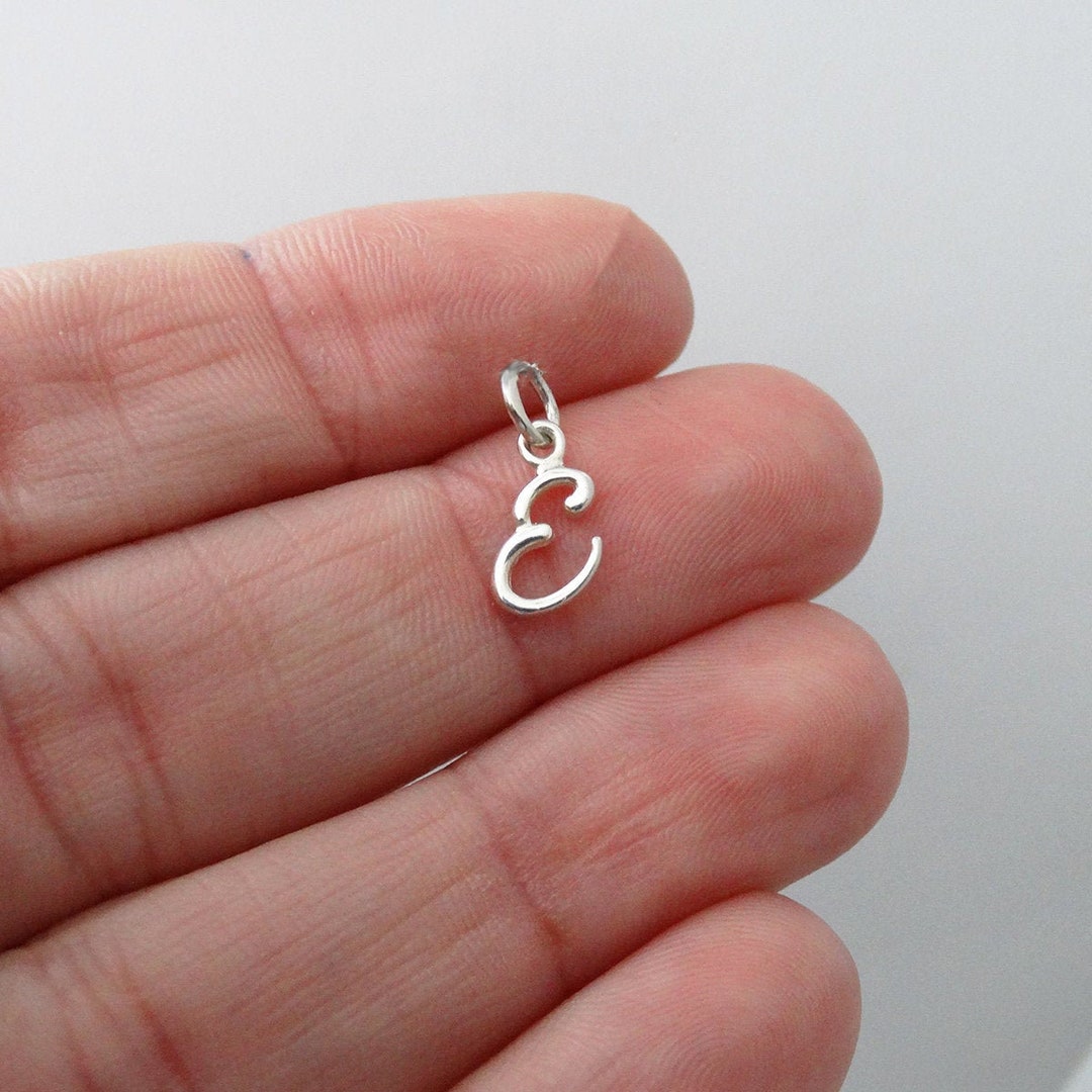 Sterling Silver Initial Letter E Charm - 925 Silver - Cute Dainty ...