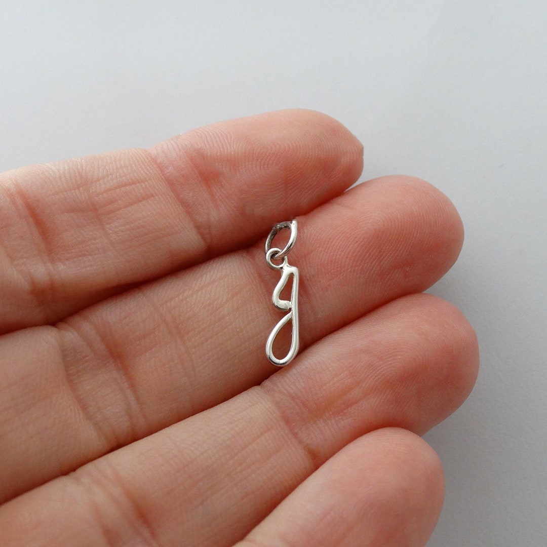 Sterling Silver Initial Letter J Charm - 925 Silver - Cute Dainty ...