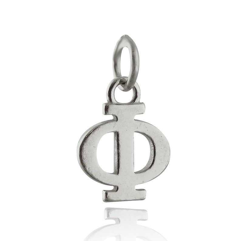 Sterling Silver Phi Charm - 15mm X 12mm Greek Letter Pendant - Etsy
