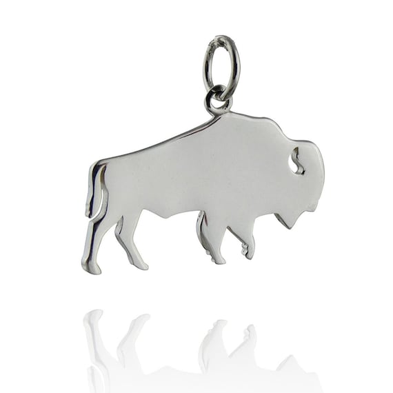 Sterling Silver Buffalo Pendant Charm 925 Sterling Silver | Etsy