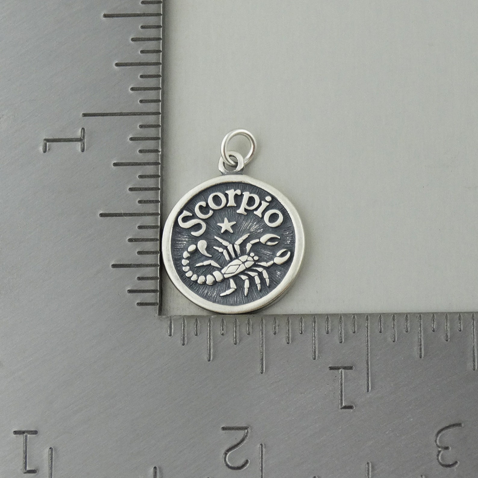 Sterling Silver Double Sided Scorpio Charm - 18mm Zodiac Pendant - Etsy