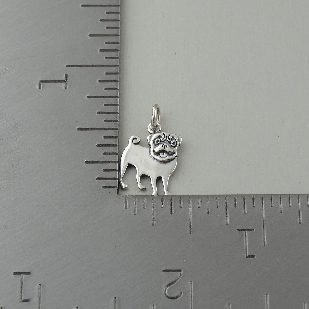 Pug Charm 925 Sterling Silver Dog Puppy Pendant Detailed - Etsy