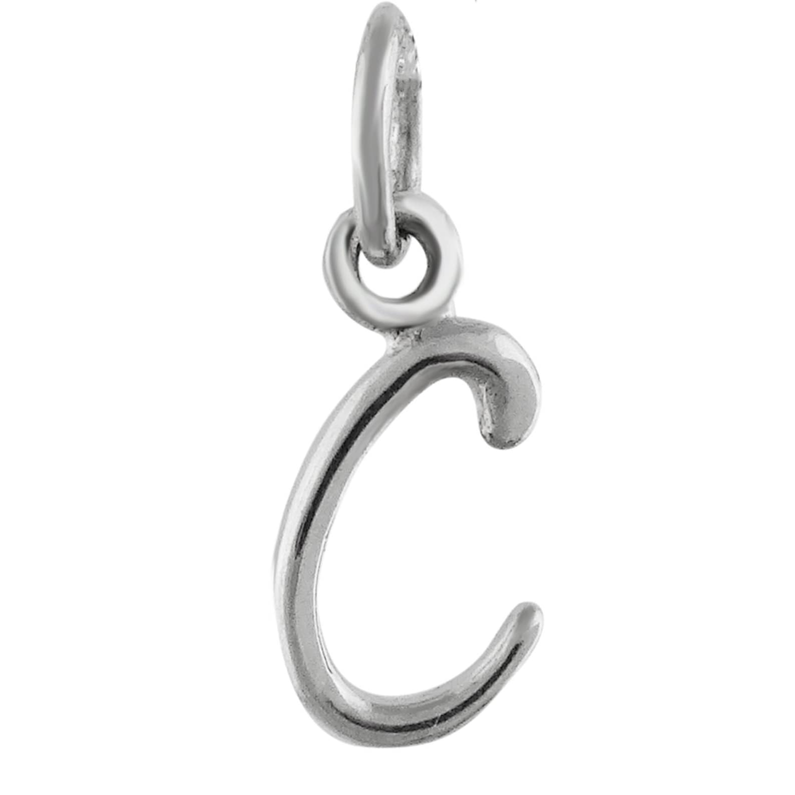 Sterling Silver Initial Letter C Charm 925 Silver Cute - Etsy