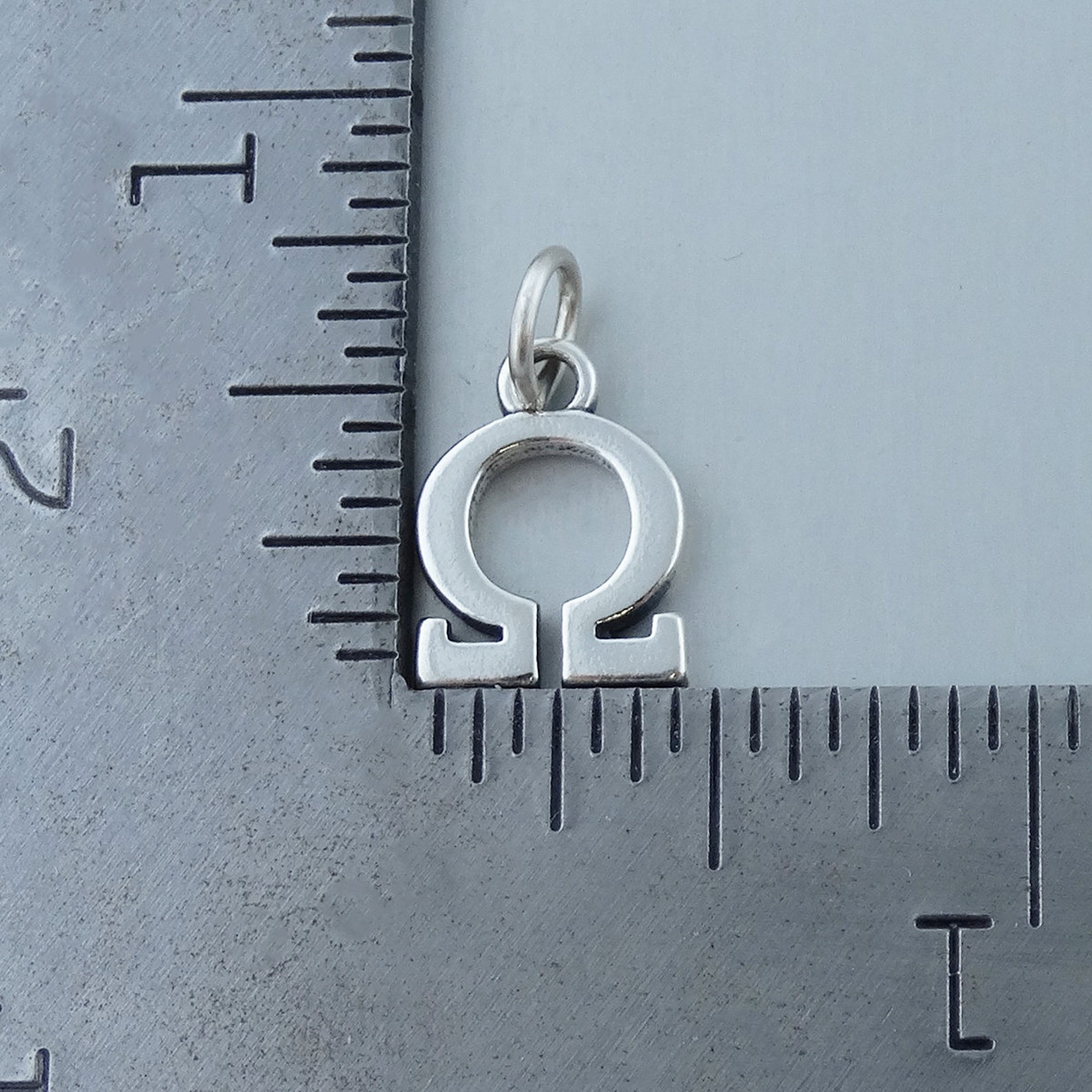Sterling Silver Omega Charm 925 Silver Greek Alphabet - Etsy