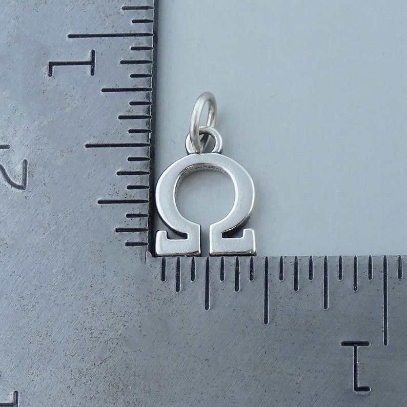 Sterling Silver Omega Charm 925 Silver Greek Alphabet - Etsy