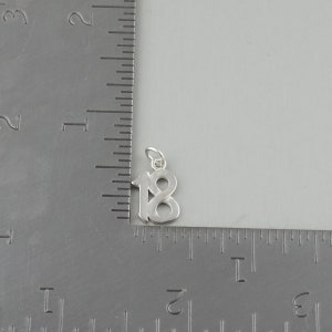 Sterling Silver Number 18 Charm 925 Silver Lucky Number Anniversary ...