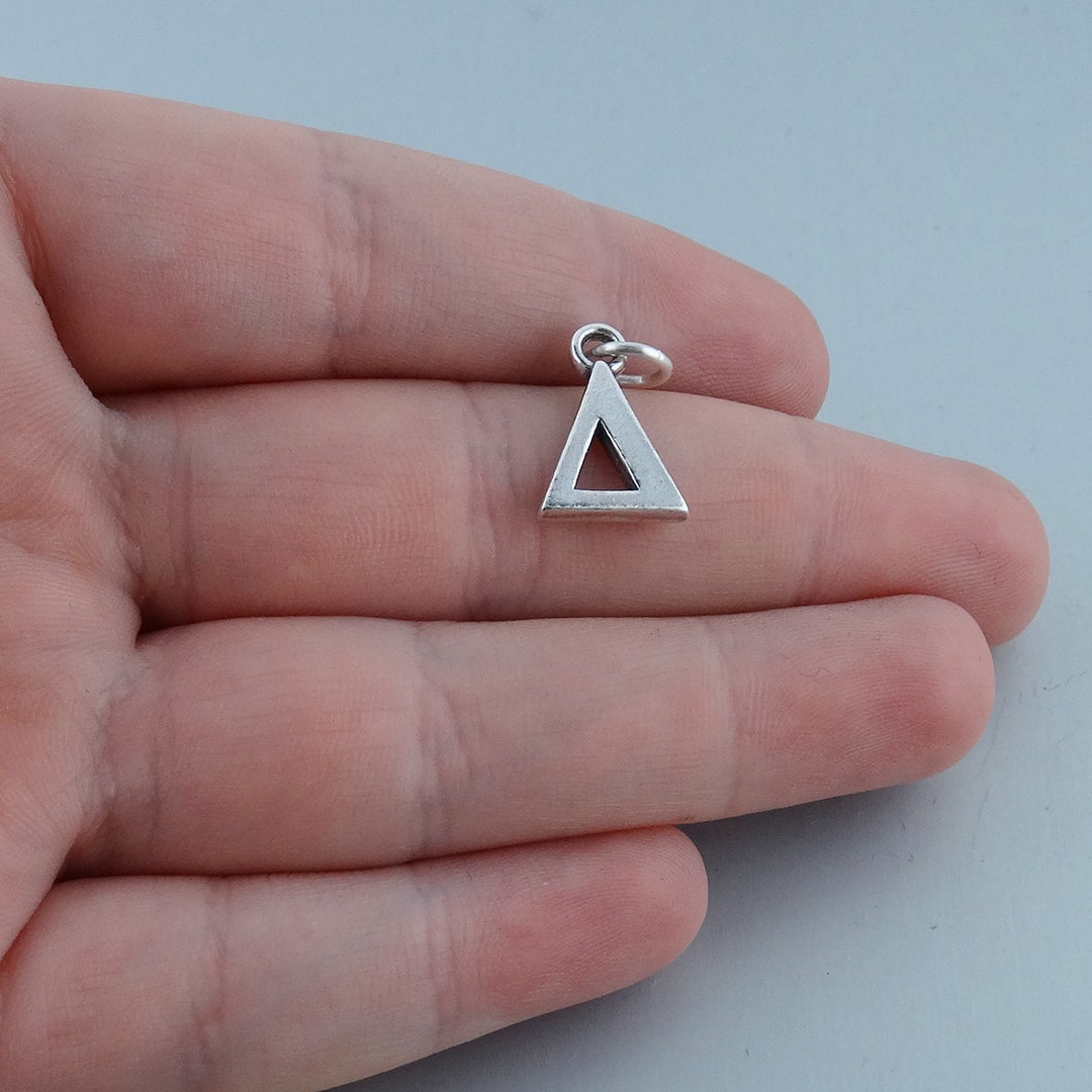 Sterling Silver Delta Charm - 15mm X 11mm Greek Alphabet Pendant - Etsy