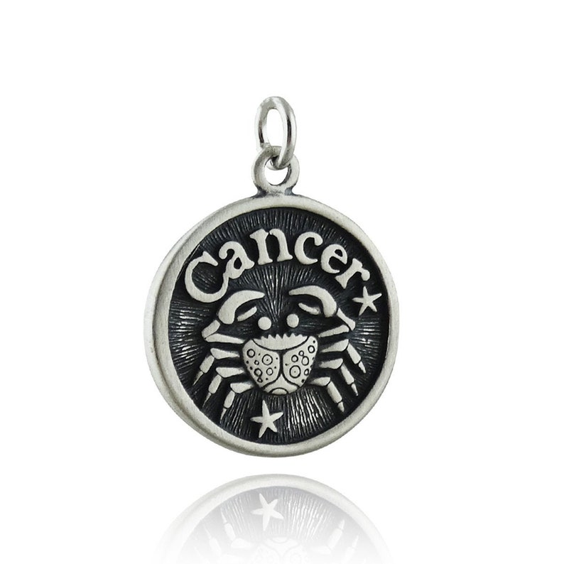 Sterling Silver Cancer Charm 925 Sterling Silver DOUBLE - Etsy