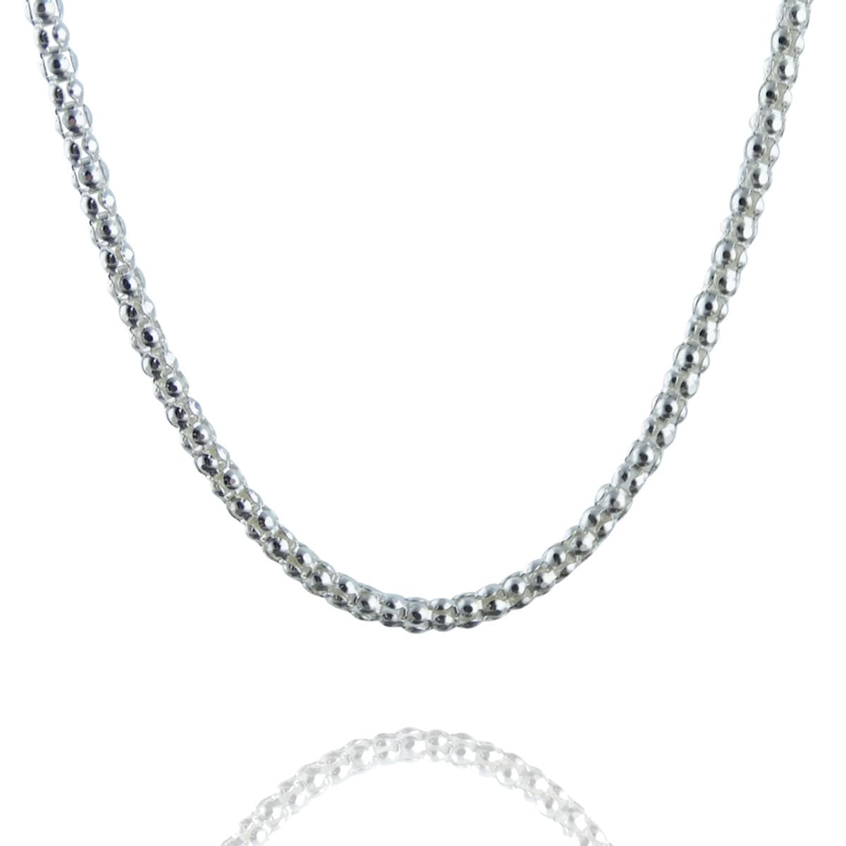 2.5mm Diamond Cut Popcorn Chain Necklace - 925 Sterling Silver - 16" 18 ...