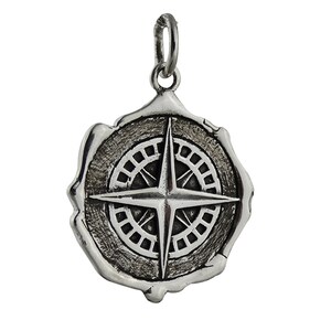 Sterling Silver Wax Compass Seal Pendant Charm 925 Sterling Silver ...