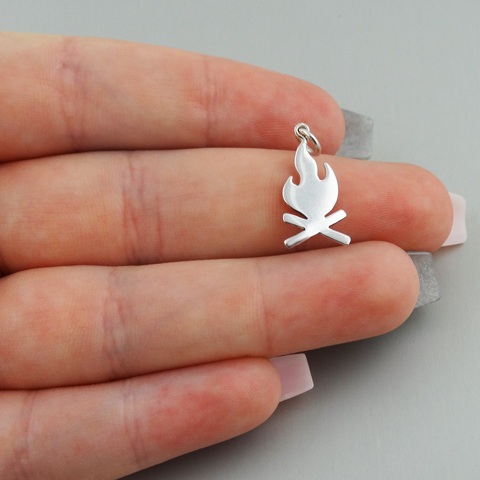 Sterling Silve Campfire Charm 925 Sterling Silver Bronze - Etsy