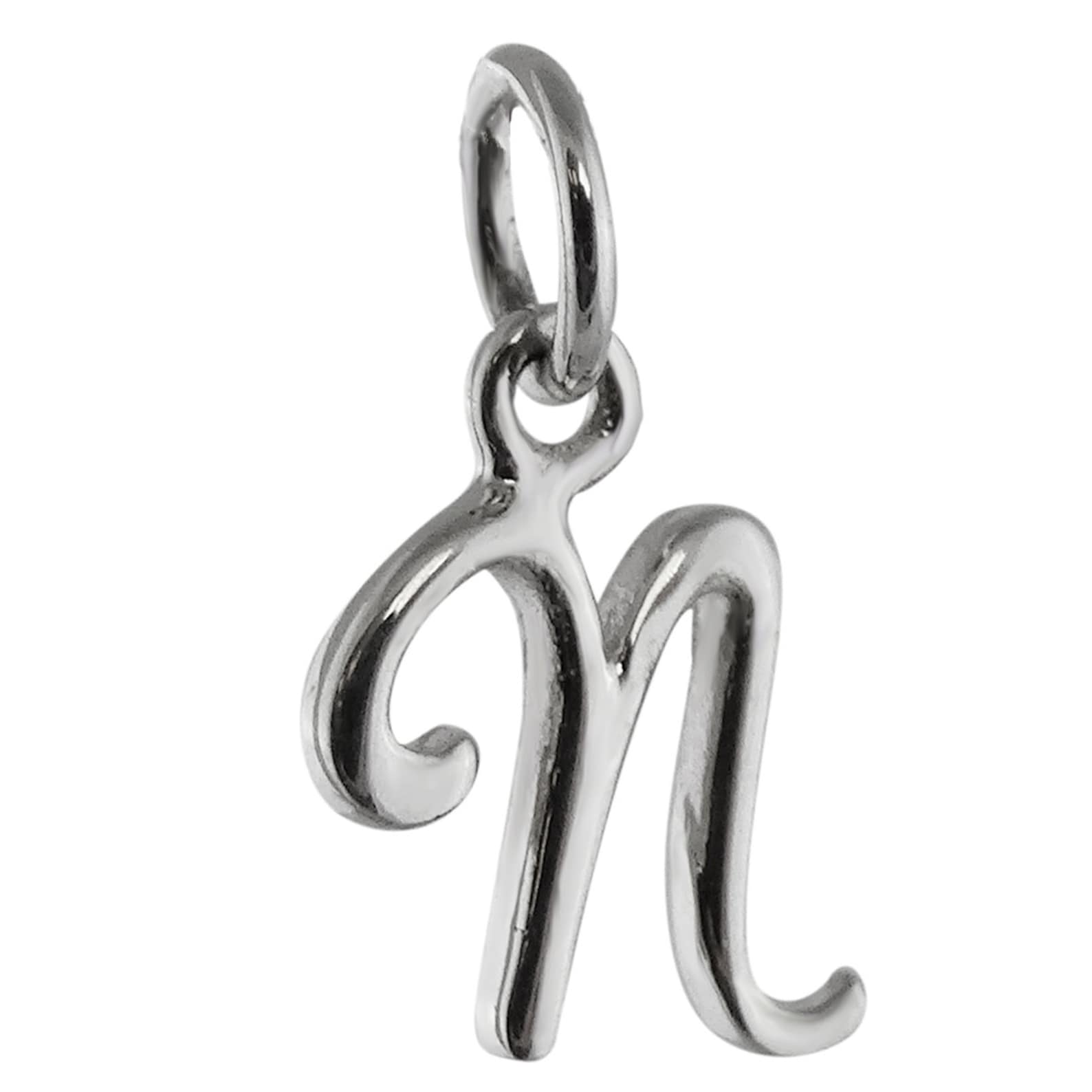 Sterling Silver Initial Letter N Charm 925 Silver Cute | Etsy