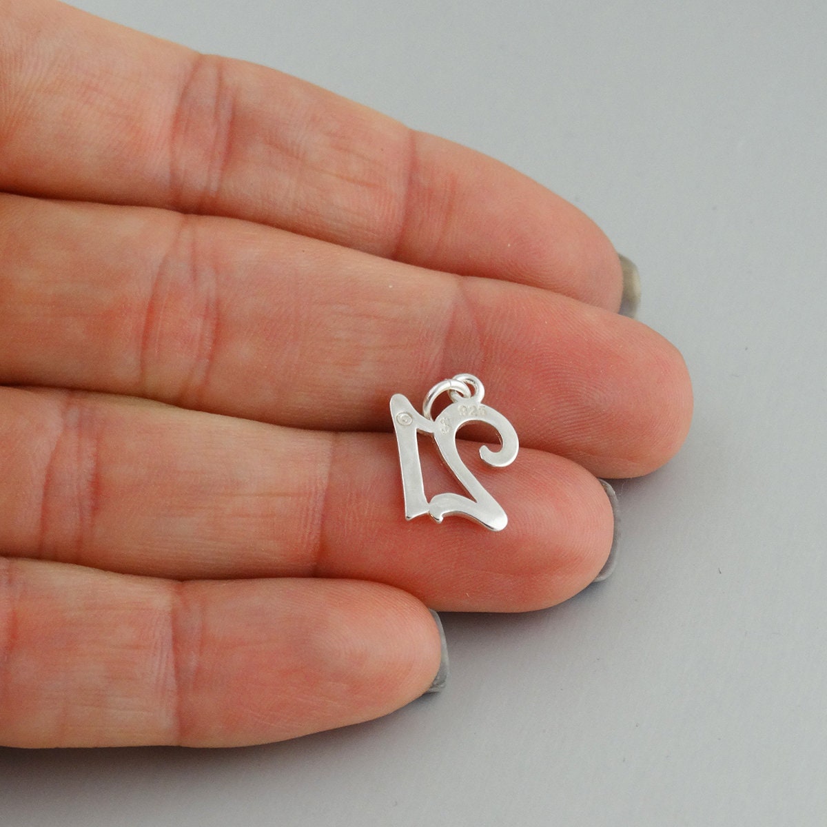 Sterling Silver Number 21 Charm 925 Silver Lucky Number - Etsy