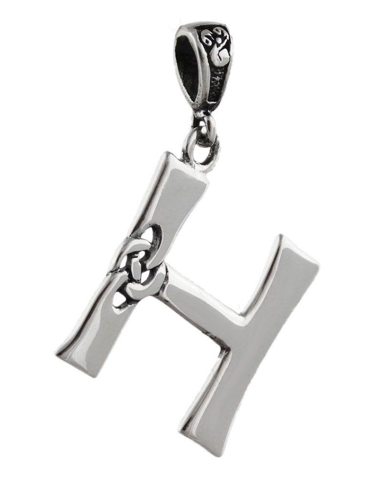 Sterling Silver Letter H Celtic Knot Charm - Etsy