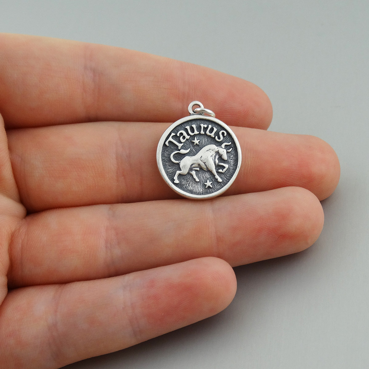Sterling Silver Taurus Charm 925 Sterling Silver DOUBLE - Etsy