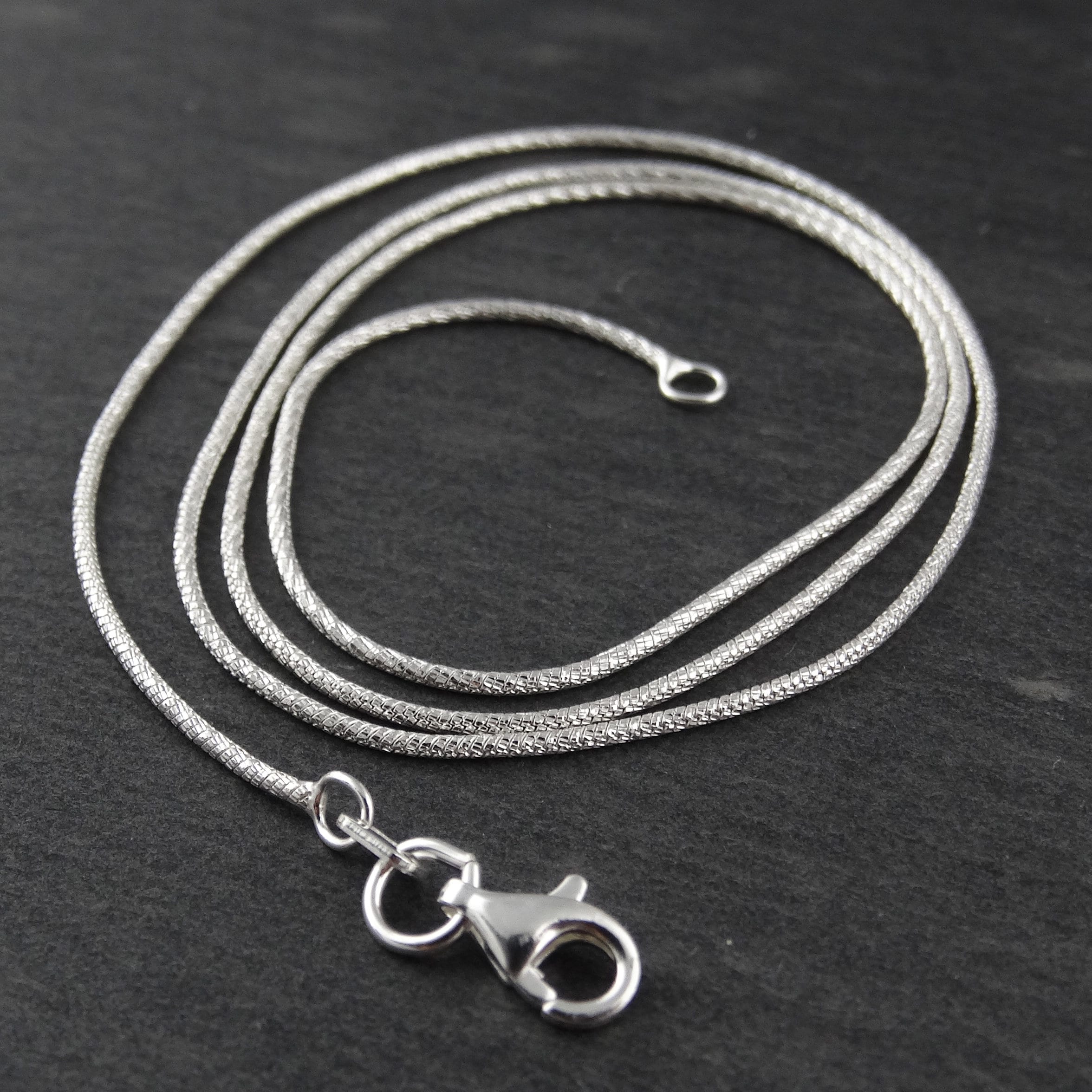 1mm Diamond Cut Snake Chain Necklace 925 Sterling Silver - Etsy
