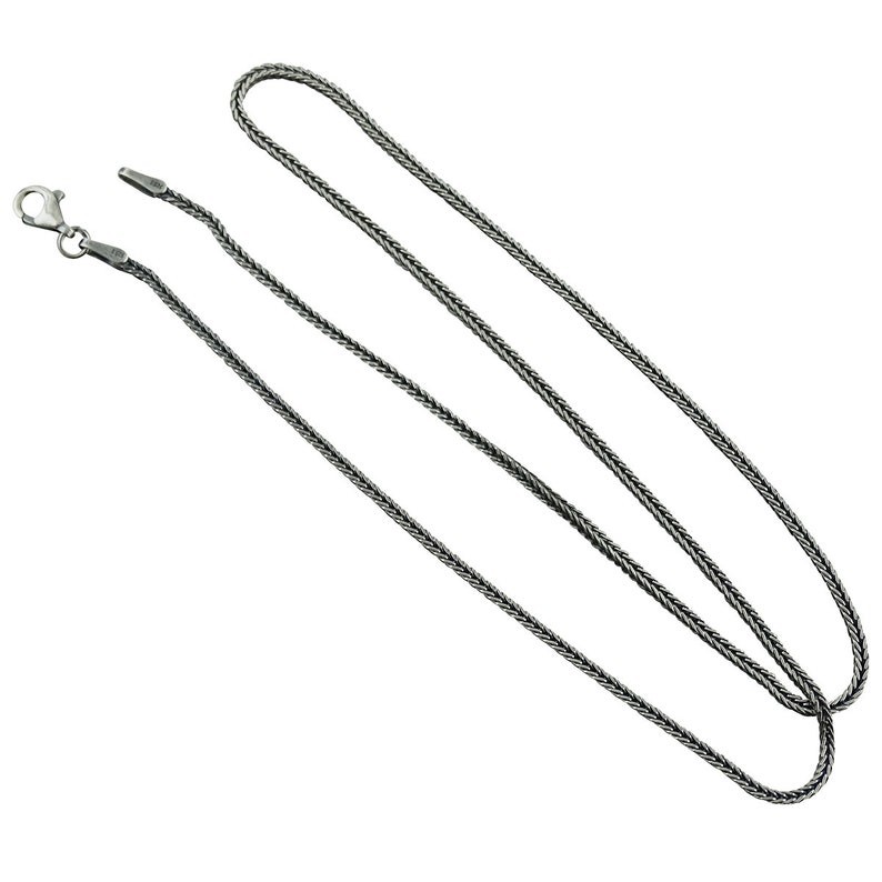 1.5mm Oxidized Square Foxtail Chain Necklace 925 Sterling - Etsy