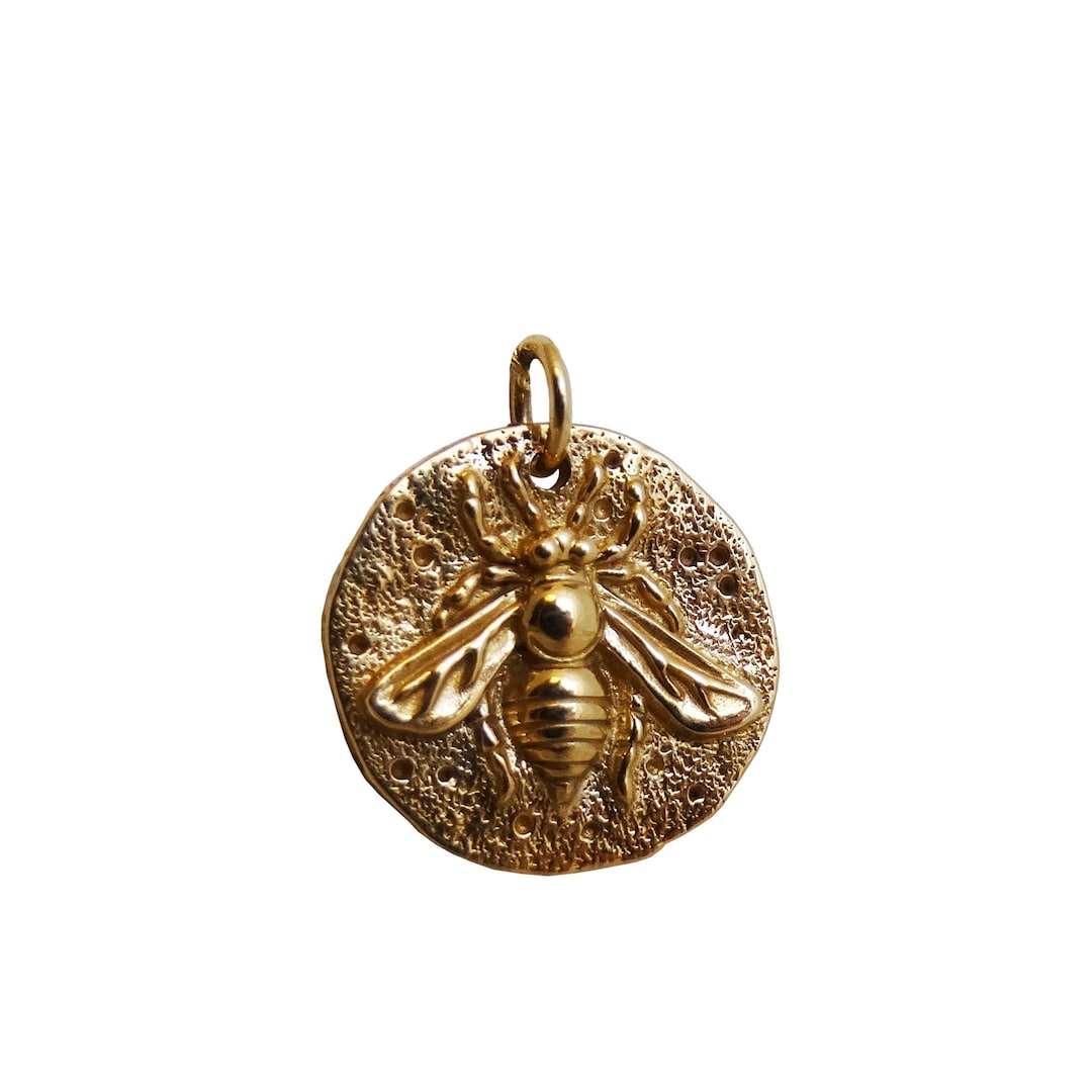 Bronze Bee Ancient Style Coin - 19mm X 16mm Textured Pendant - Etsy