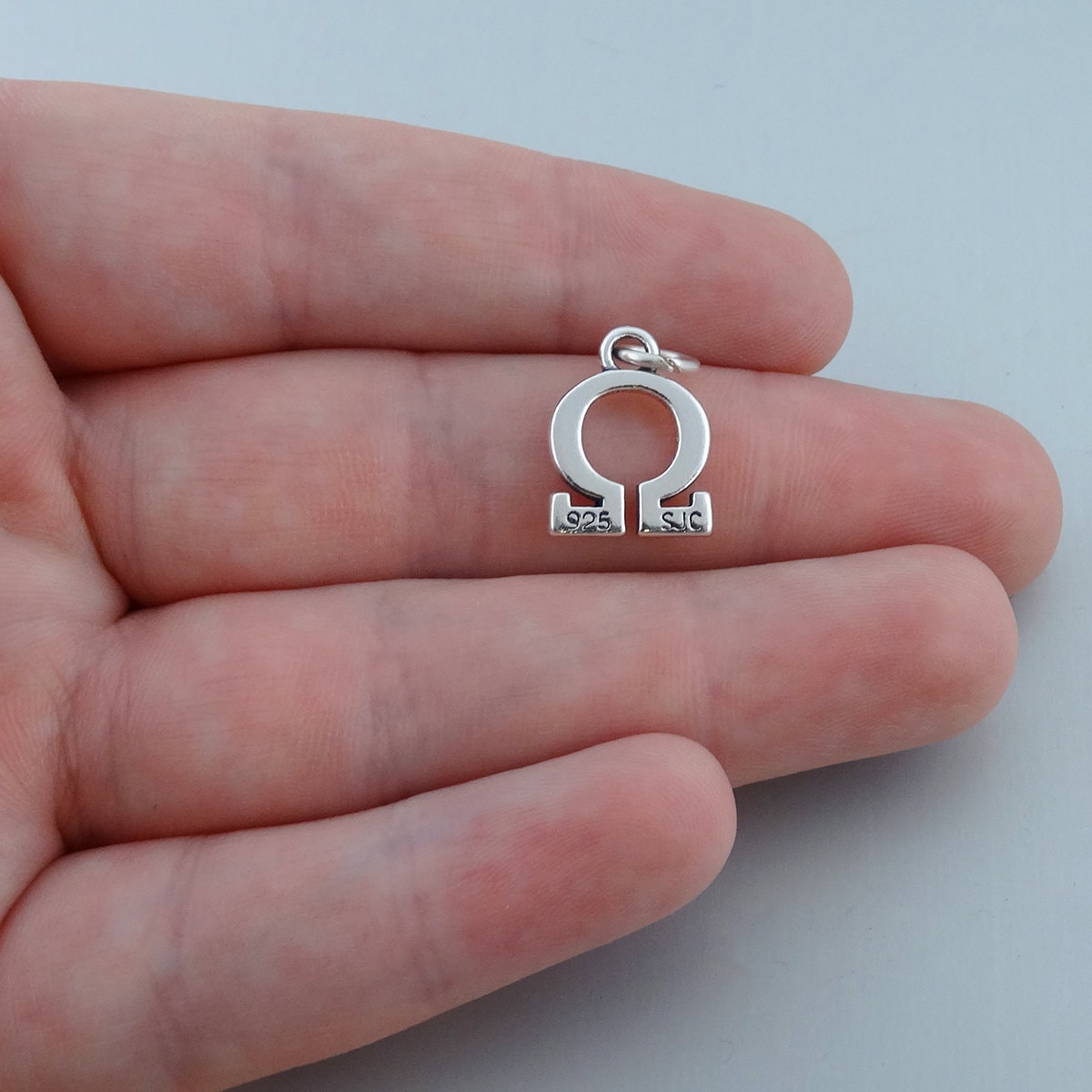 Sterling Silver Omega Charm 925 Silver Greek Alphabet | Etsy