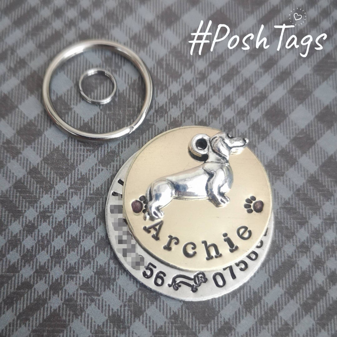 Dachshund Sausage Dog Hand Stamped Handmade Dog Tag #poshtags Collar ...