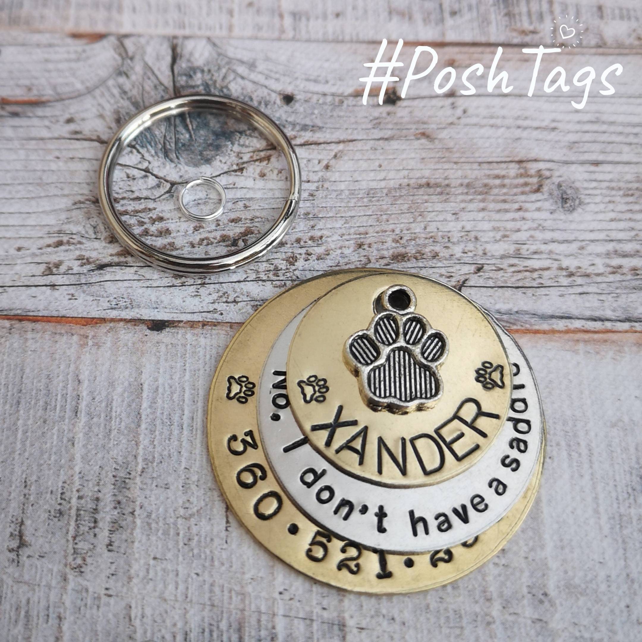 Very LARGE Three Tier Hand Stamped Handmade Dog Tag No I - Etsy
