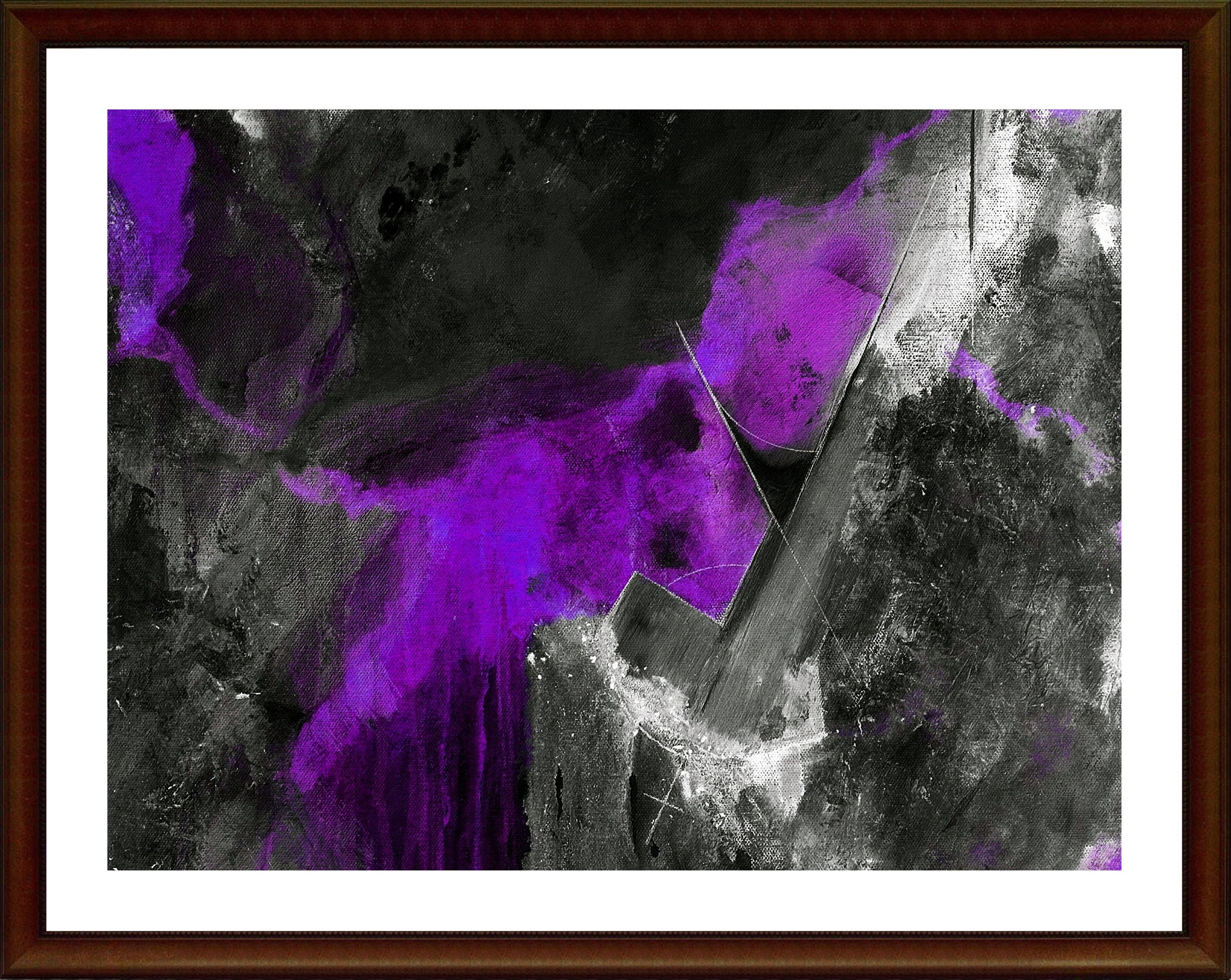 Modern Black Purple Abstract Art Original Digital Instant | Etsy