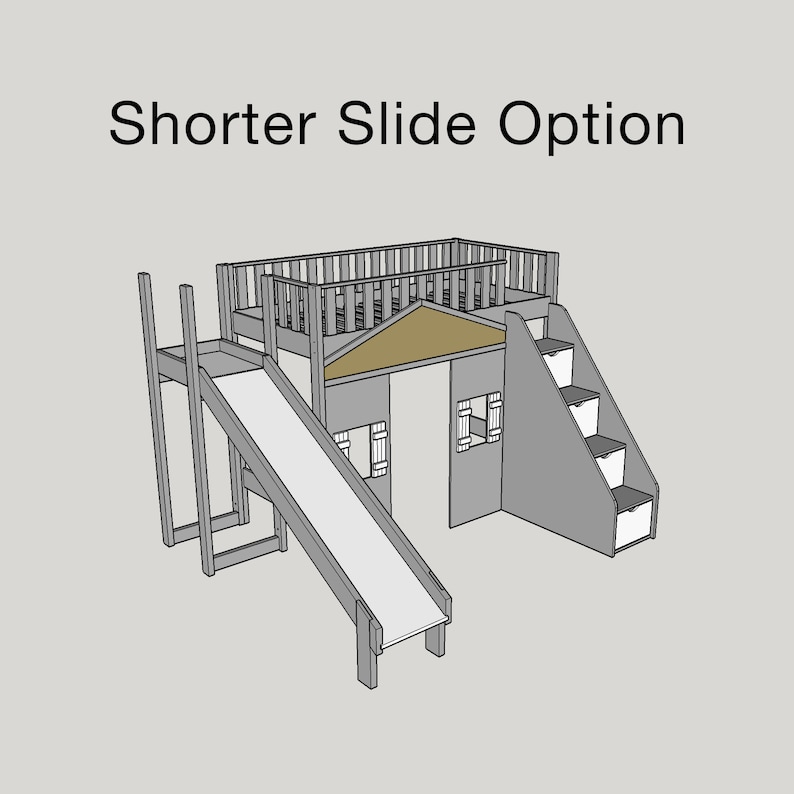 Lofted Slide Bed Plans and Step-by-step Build Guide - Etsy