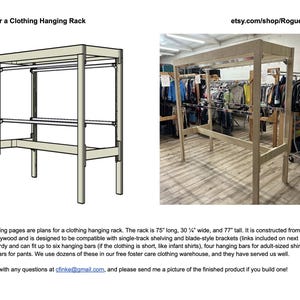 Plans for a Clothing Hanging Rack (PDF) - Etsy