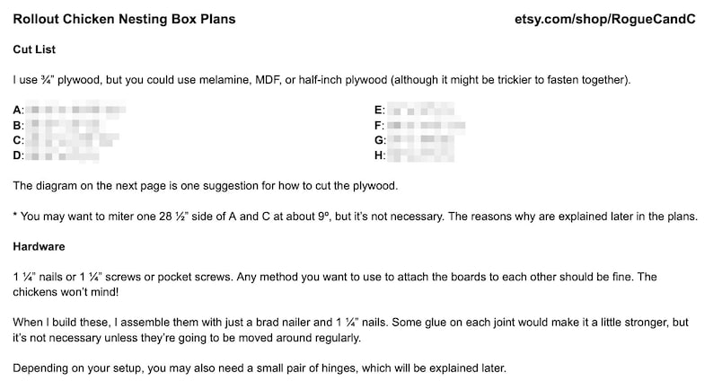 Roll-out Chicken Nesting Box Plans (PDF) - Etsy