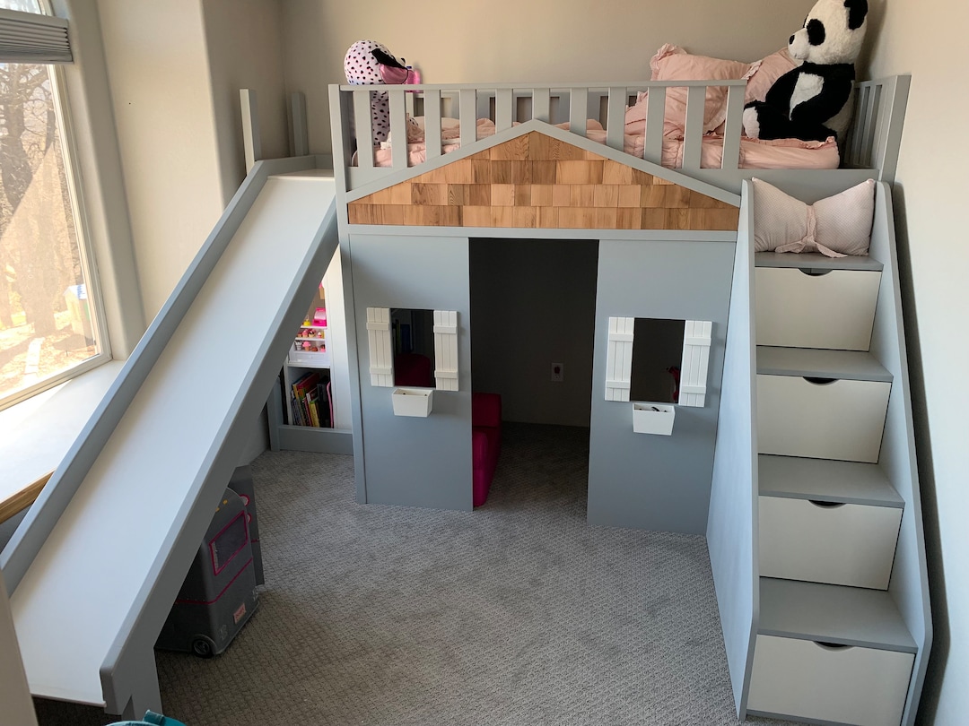 Lofted Slide Bed Plans and Step-by-step Build Guide - Etsy