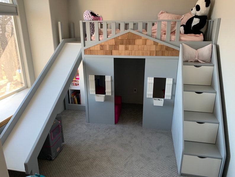 Lofted Slide Bed Plans and Step-by-step Build Guide - Etsy