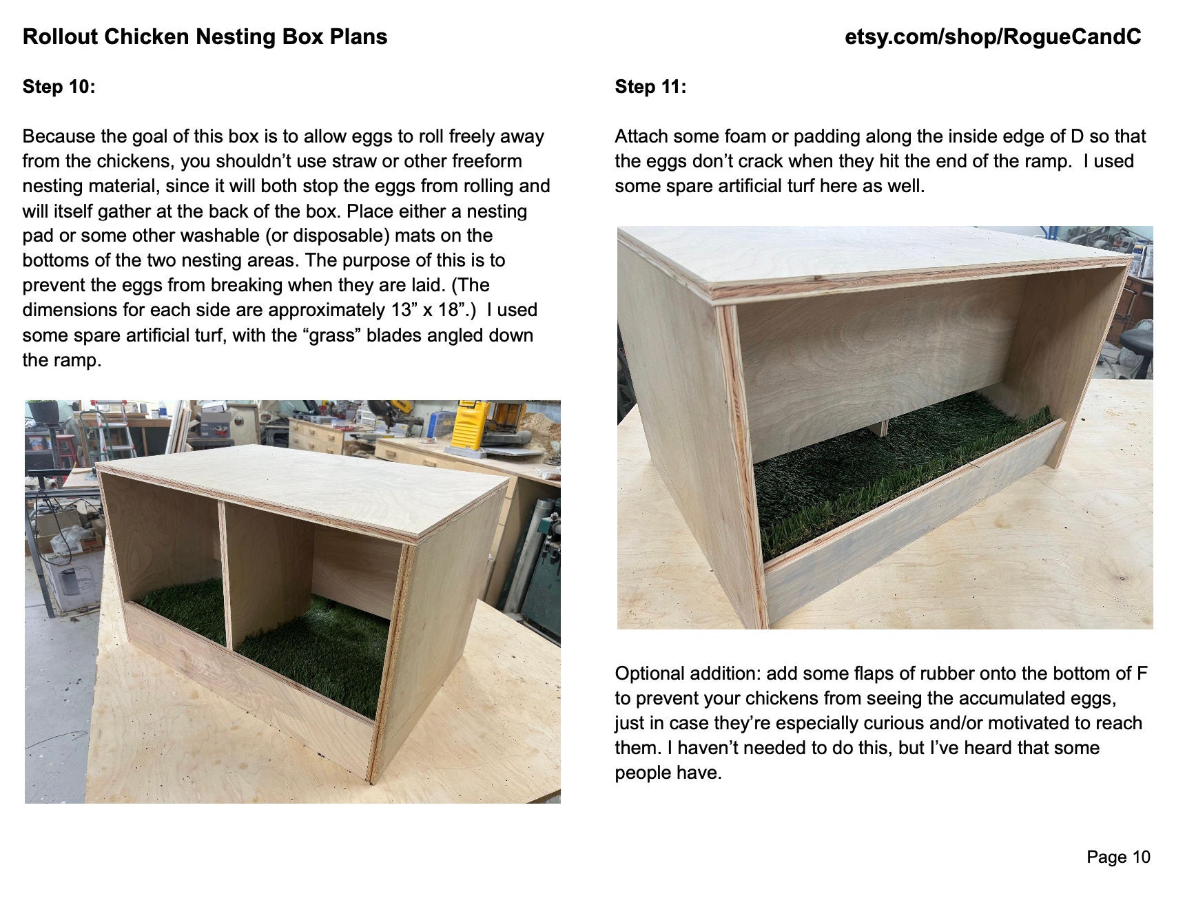 Roll-out Chicken Nesting Box Plans (PDF) - Etsy