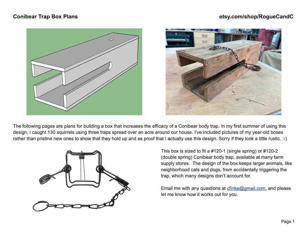 Conibear Squirrel Trap Box Plans - Etsy