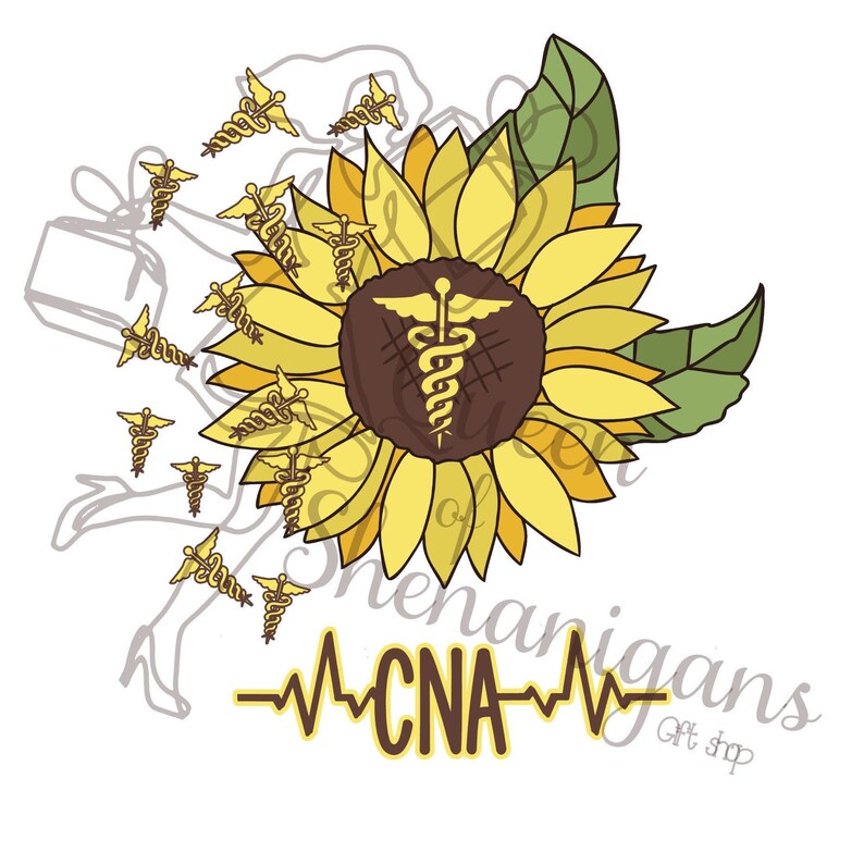 CNA Sunflower Nurse Clip Art for sublimation | Etsy