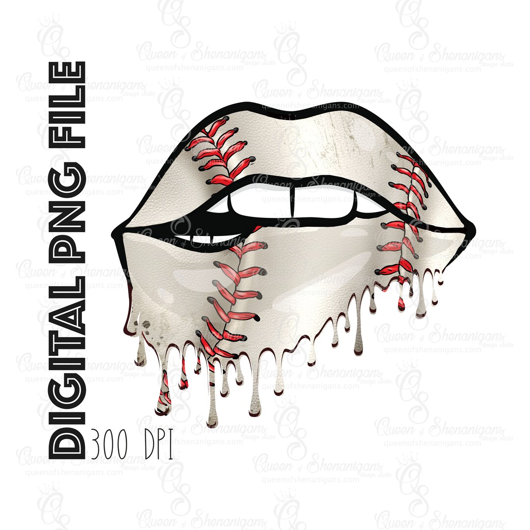 Baseball Dripping Lips PNG File, Clip Art for Sublimation - Etsy