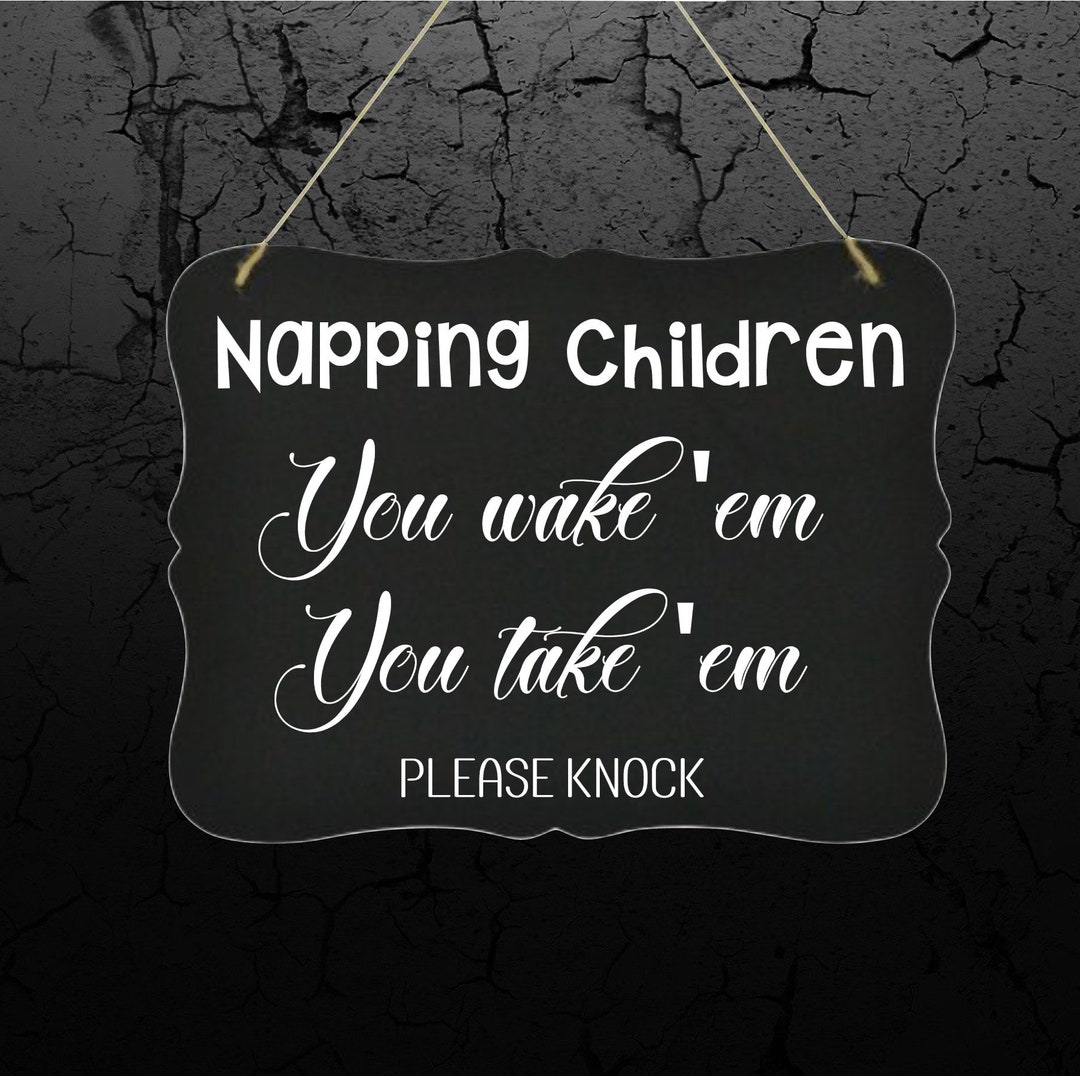 Napping Children No Soliciting Sign Solicit at Your Own Risk - Etsy