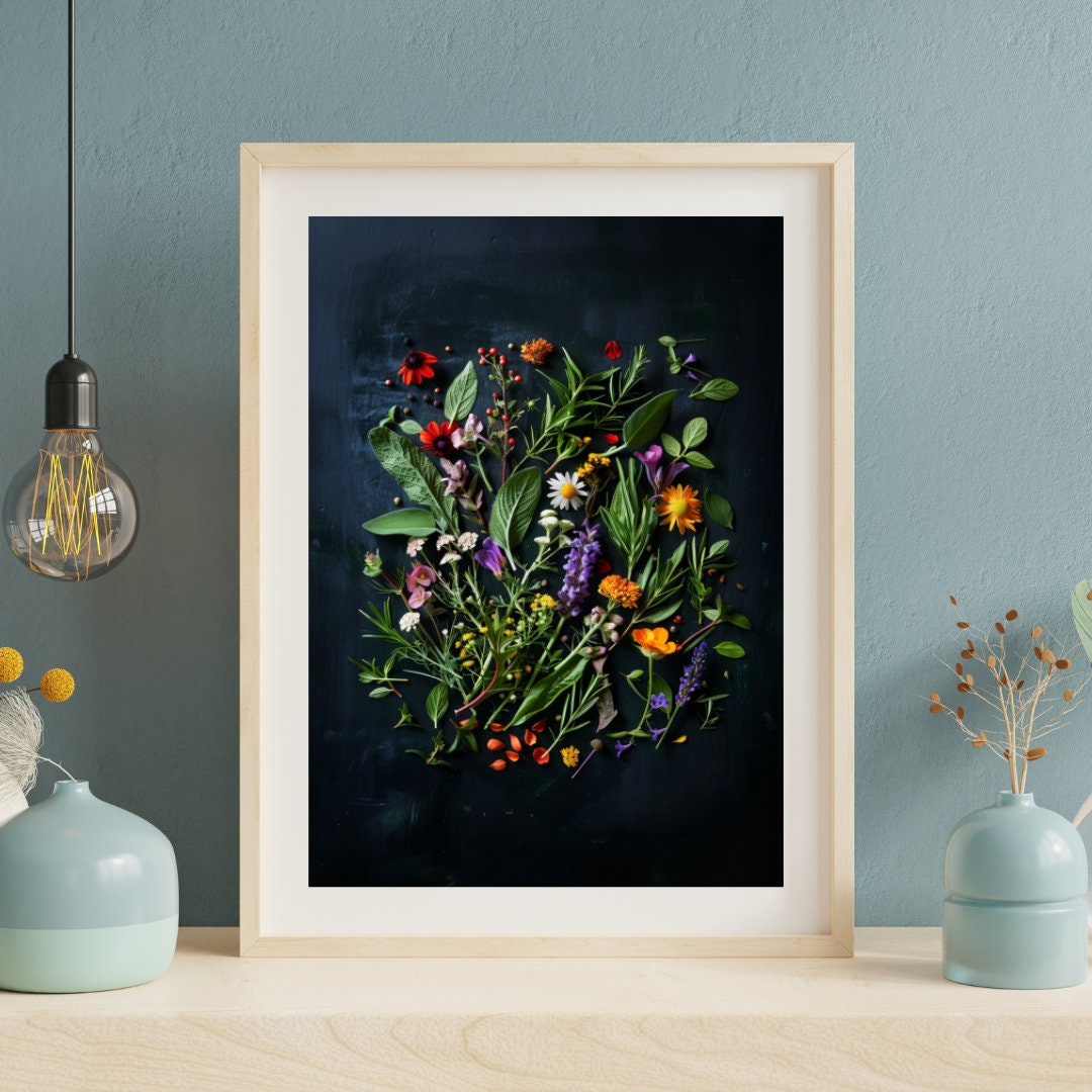 Herbs and Lavender Botanical Prints Kitchen Wall Art, Instant Download ...