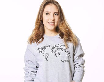 World Map Sweater | Etsy