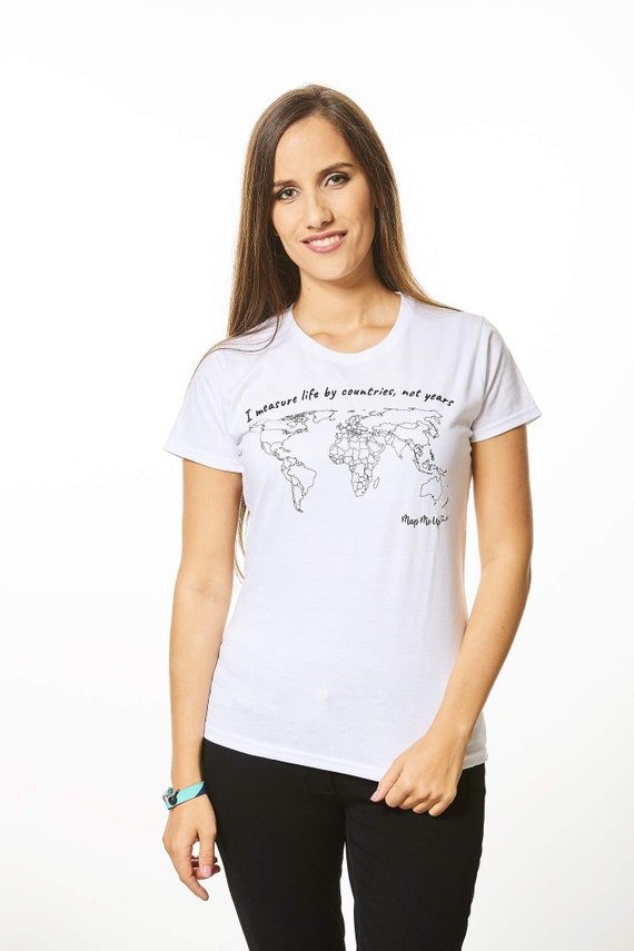 World Map Personalized Coloring T-shirt From 100% Cotton Eco | Etsy