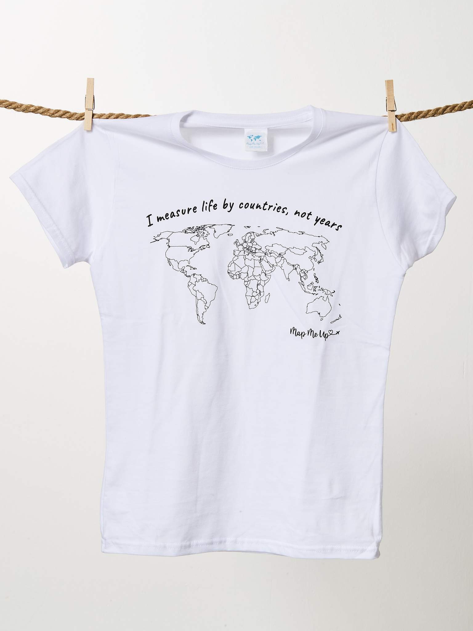 World Map Personalized Coloring T-shirt From 100% Cotton, Eco Friendly ...
