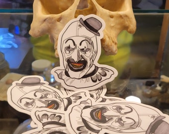 2016 Slasher Horror Movie Terrifier Art the Clown Face Adhesive Vinyl ...