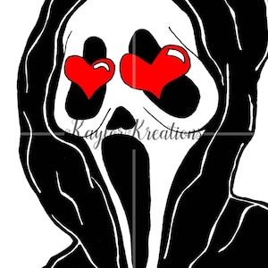 Ghostface Scream Heart Eyes Art Print - Etsy UK