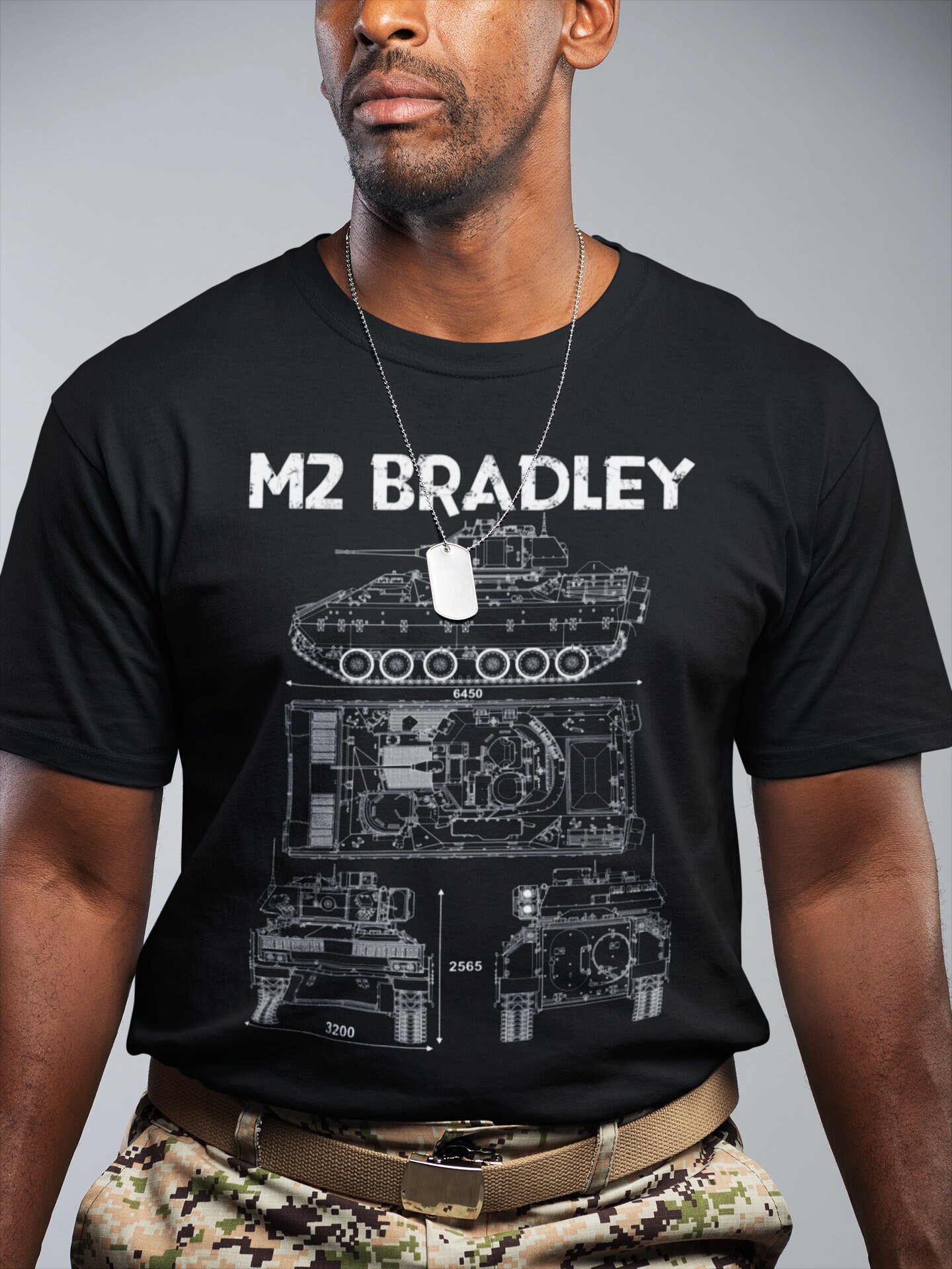 Tactical M2 Bradley Combat Vehicle Print Tee Military Enthusiast ...